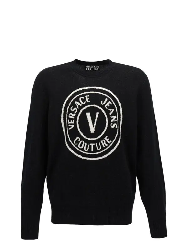 Versace V-emblem Crewneck Jumper - White/black