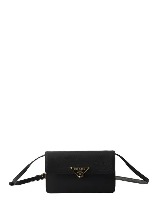 Prada Saffiano Leather Mini Shoulder Bag - Black