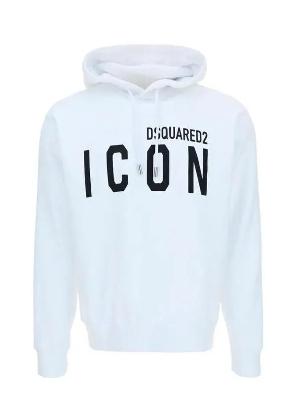 Dsquared2 Icon Hooded Drawstring Sweatshirt - White