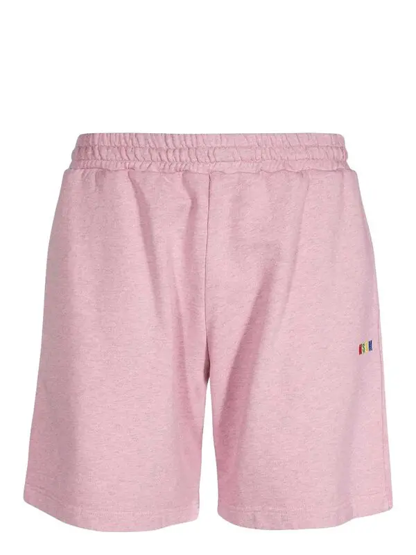 MSGM Logo Embroidered Pull-on Shorts - Pink