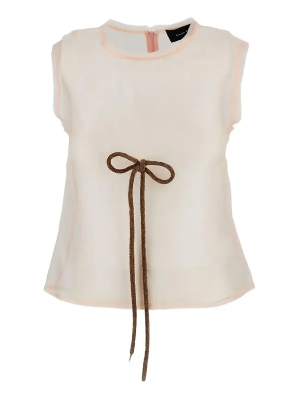 Simone Rocha Sleeveless Top With Bow Detail - Nude