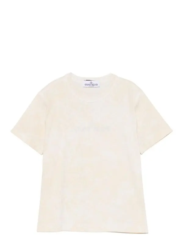 Stone Island Logo Print T-shirt - Sand-colored