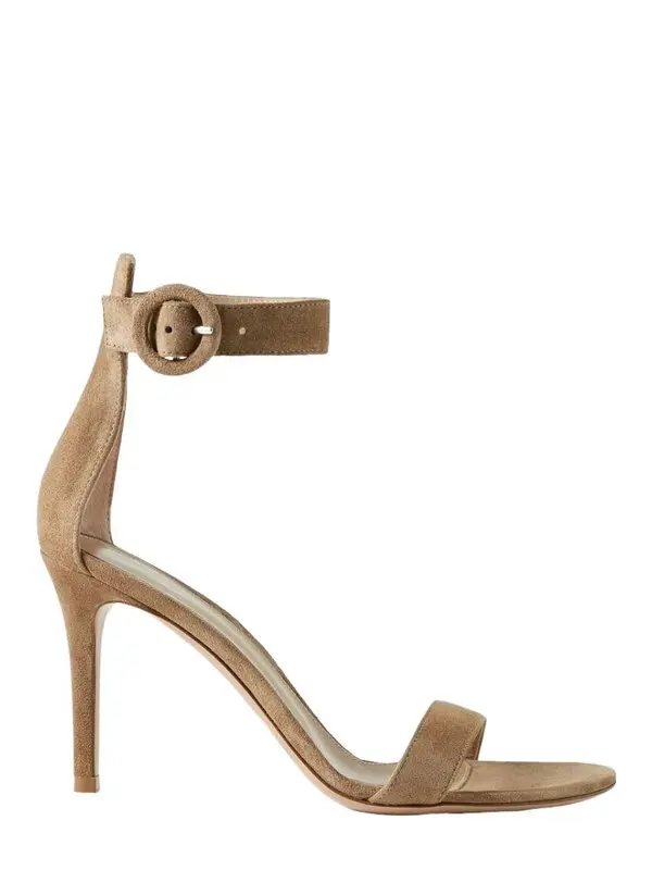 GIANVITO ROSSI Portofino 85 Buckle High-heeled Sandals - Brown