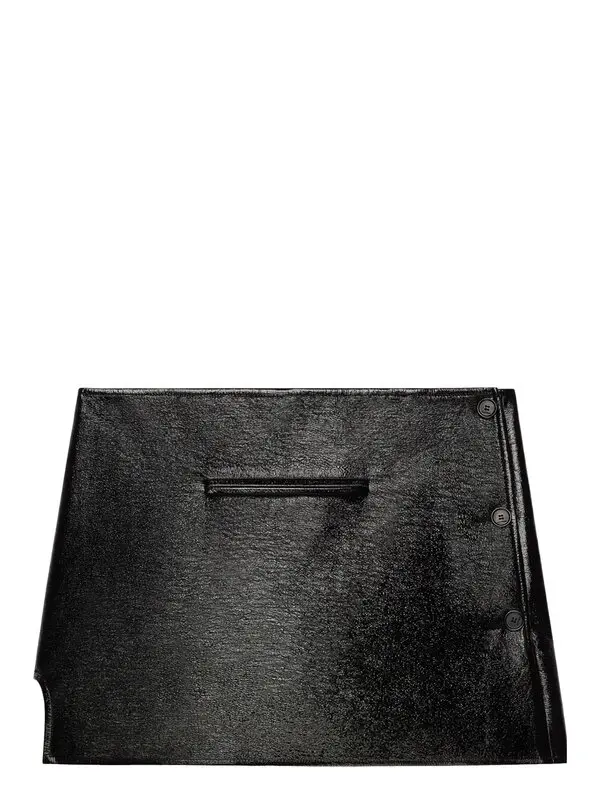 COURREGES Oblique Vinyl Mini Skirt - Black