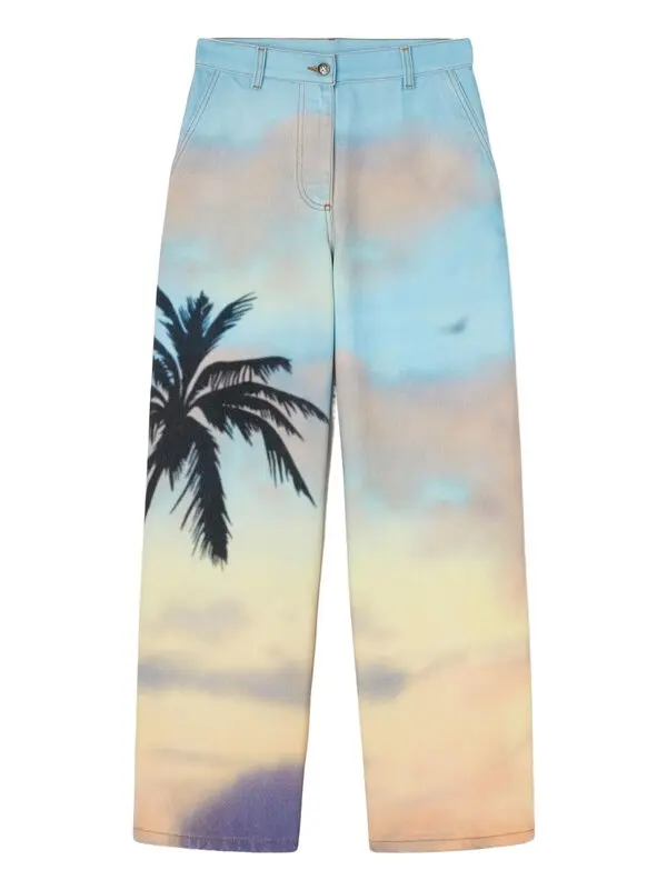 Palm Angels Sunrise Palm Printed Jeans - Multi-color