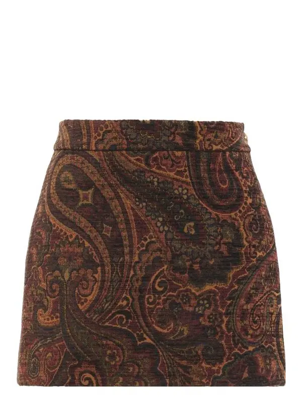 Chloé Paisley Jacquard Mini Skirt - Red And Multicoloured