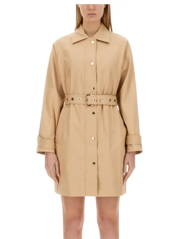 Michael Kors Twill Midi Trench Coat - Brown