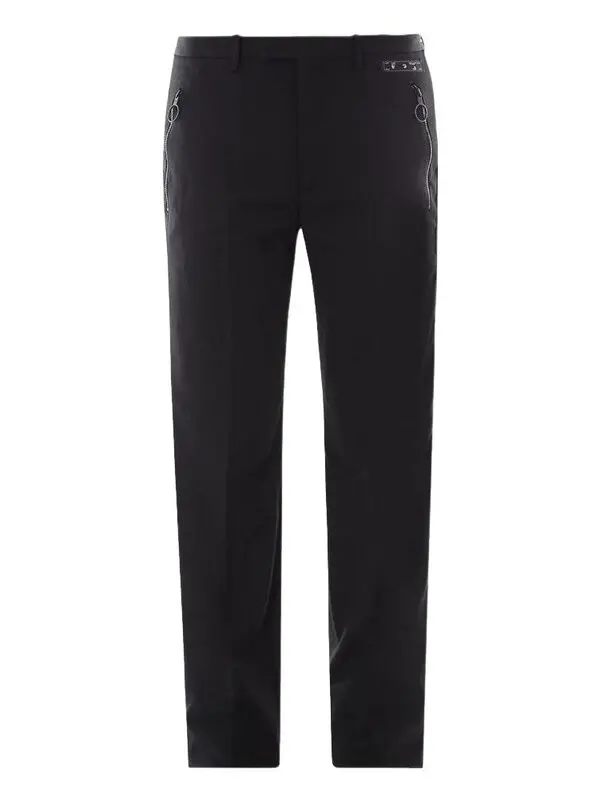 Off-White Straight-leg Tailored Pants With Zip Detailing - Black