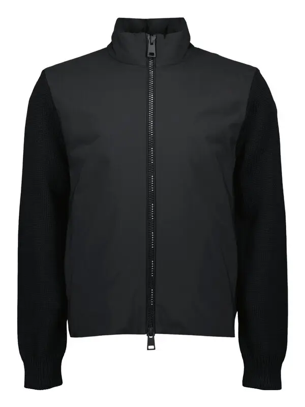 Moncler Matt Effect Zipped Cardigan - Black