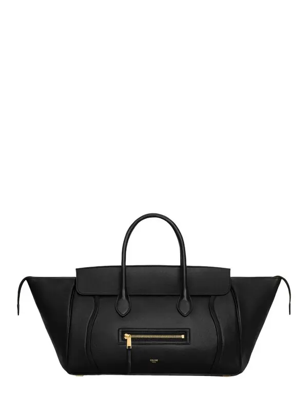 Celine Luggage Bag In Supple Shiny Lambskin - Black
