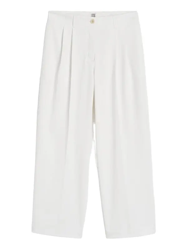 TOTEME Wide-leg Twill Trousers - White