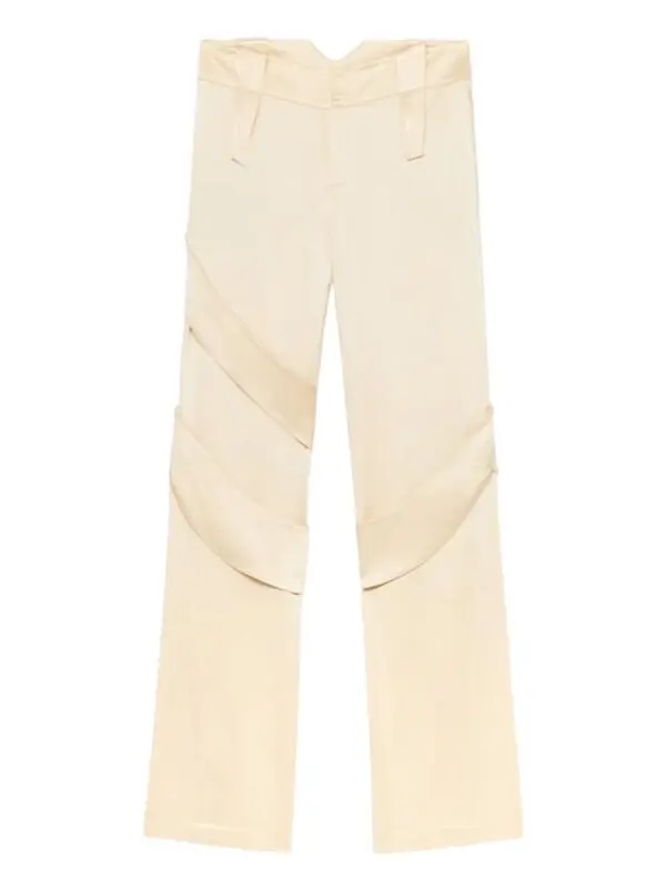 Blumarine Mid-waist Satin Cargo Trousers - White