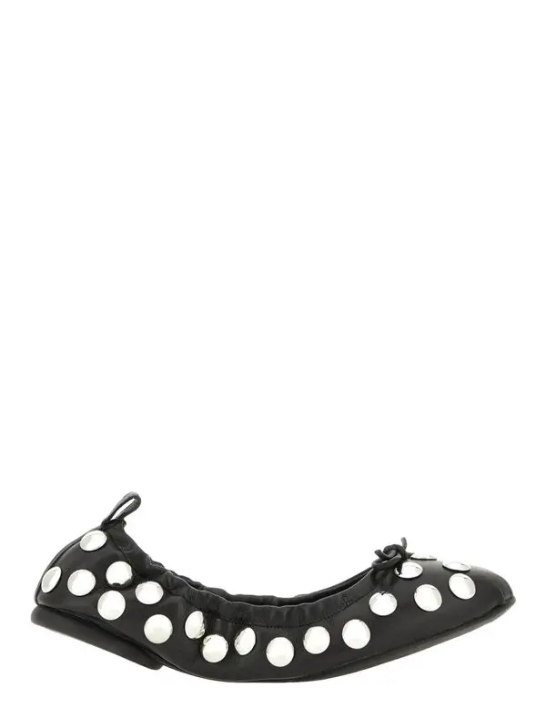 Hogan Studded Ballerina Flats - Black