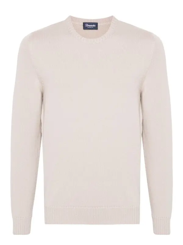 DRUMOHR Crew Neck Merino Jumper - Beige