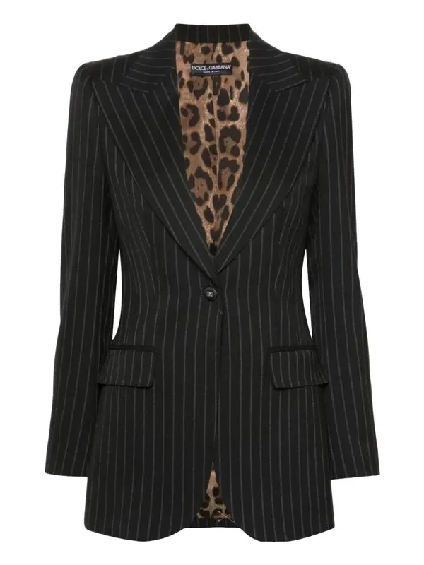 Dolce & Gabbana Single-breasted Striped Blazer - Black