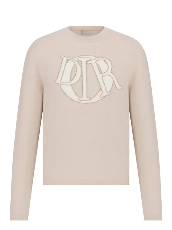 Dior Cd" Logo Knit Sweater - Nude