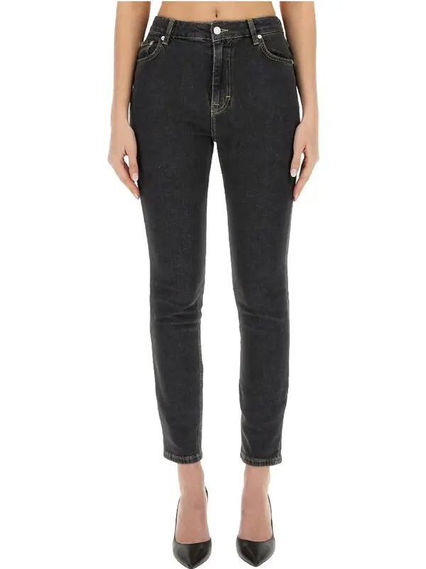 Moschino Belt Ring Detail Denim Trousers - Green