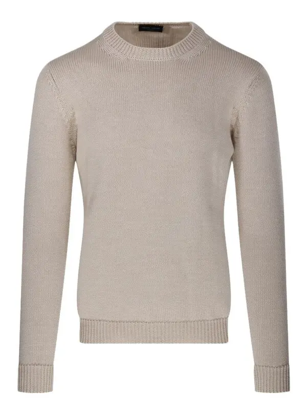 ROBERTO COLLINA Crewneck Knit Sweater - Nude