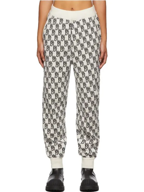 We11Done Monogram Intarsia-knit Track Pants - White