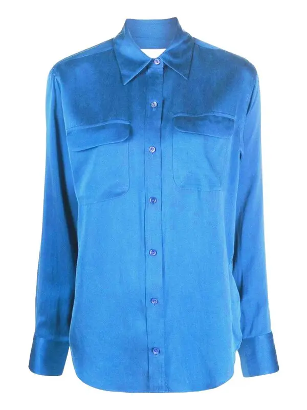 Equipment Signature Silk Shirt - Blue