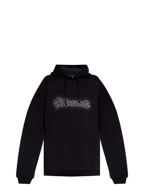 Vetements Oversized Embellished Hoodie - Black