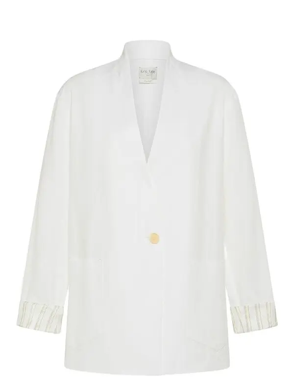 FORTE_FORTE Twill-weave Blazer - White