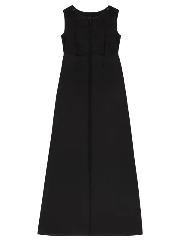MAISON MARGIELA Sleeveless Maxi Dress With Zipped Front And Button Detailing - Black