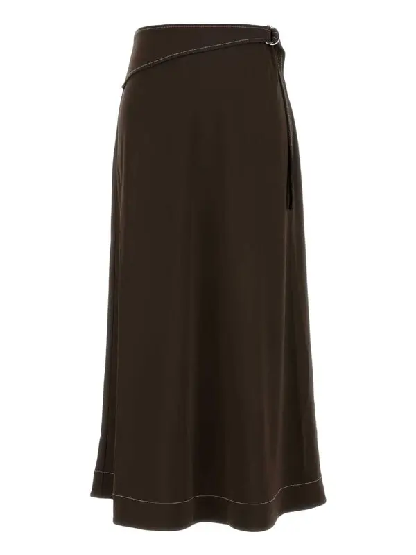 Tory Burch Belted Jersey Skirt - Black