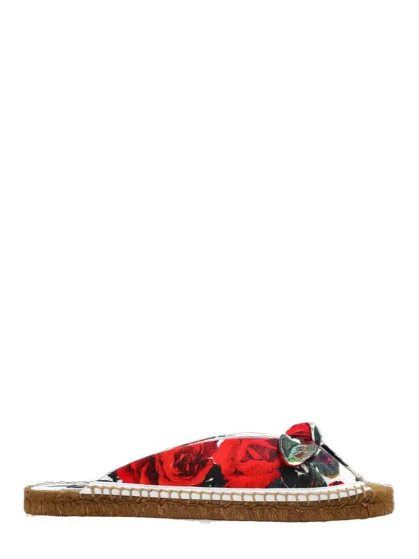 Dolce & Gabbana Floral Printed Slides - Brown