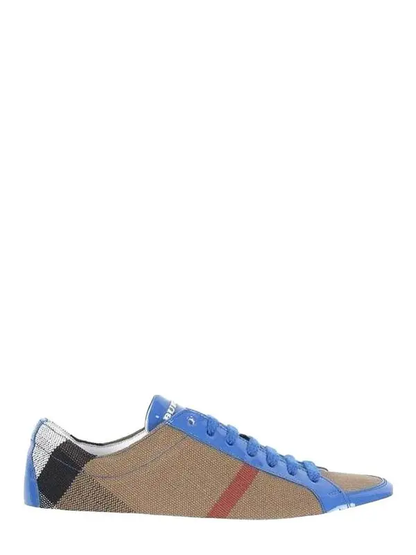 Burberry Check Lace Low-top Sneakers - Brown/blue