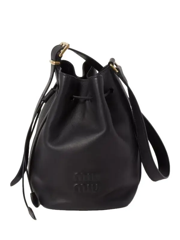 Miu Miu Leather Bucket Bag - Black