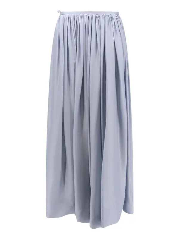 Giorgio Armani Ruched Satin Maxi Skirt - Gray