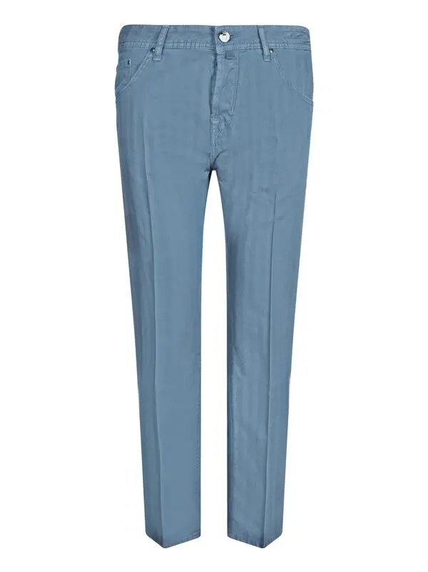 Jacob Cohen Carrot Scott Chambray Trousers - Blue