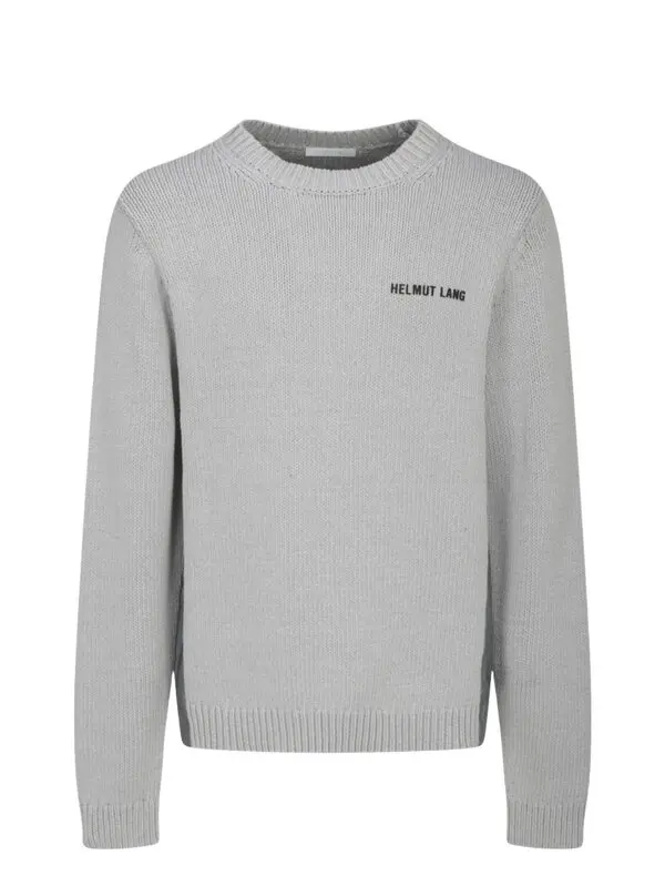Helmut Lang Logo Printed Panelled Jumper - Gray