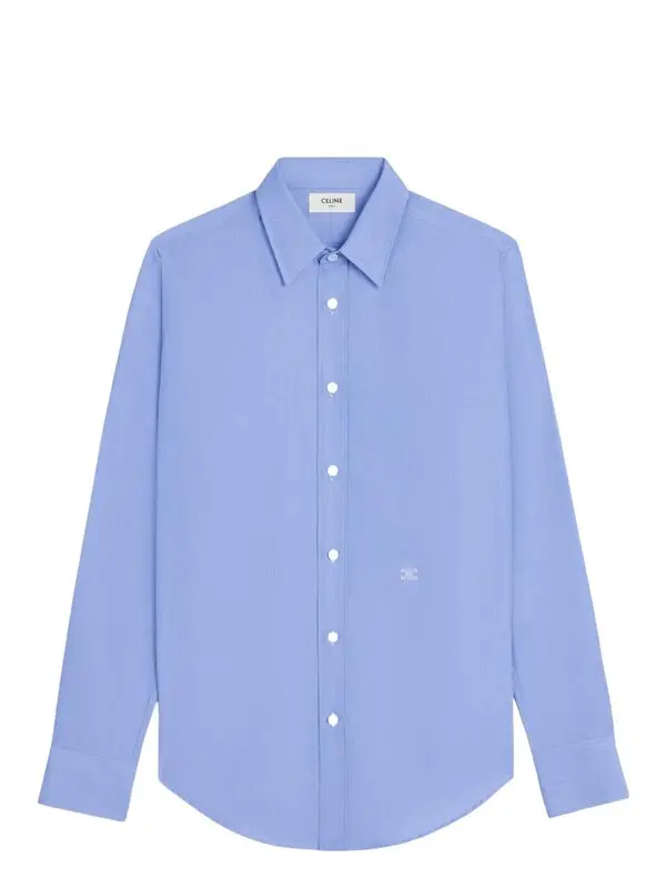 Celine Classic Shirt In Cotton Poplin - Blue
