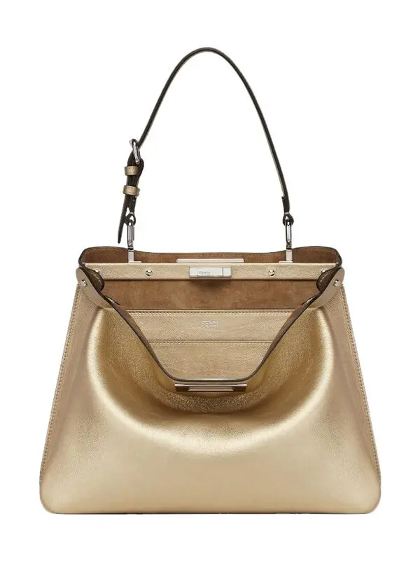 Fendi Metallic Leather Bag - Champagne-colored