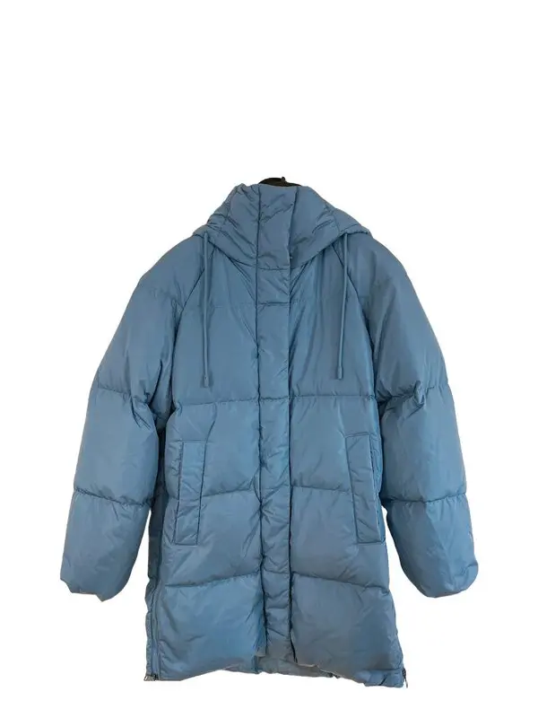 Max Mara Long-sleeved Hooded Cotton Garment - Blue