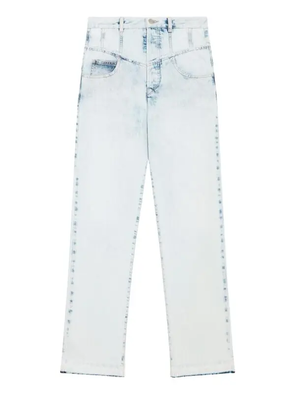 Isabel Marant Étoile Noemie Frayed Edge Straight Leg Jeans - White