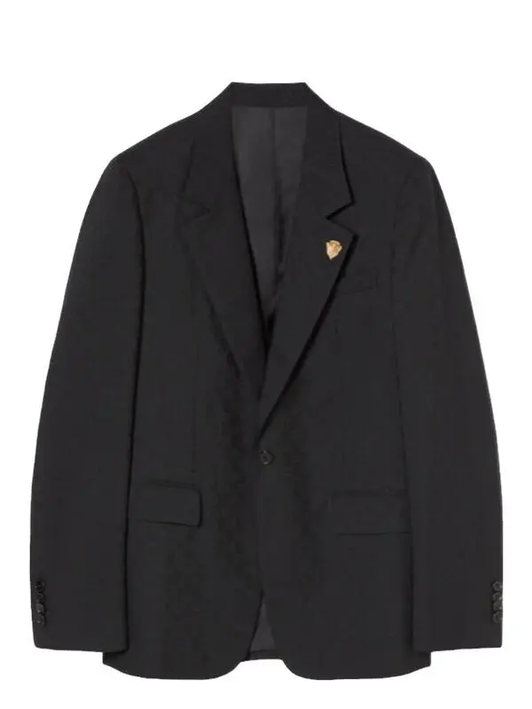 Gucci Single-breasted Gg Jacket - Black
