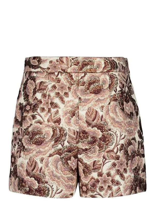Valentino Garavani Floral Jacquard High Waist Shorts - Nude