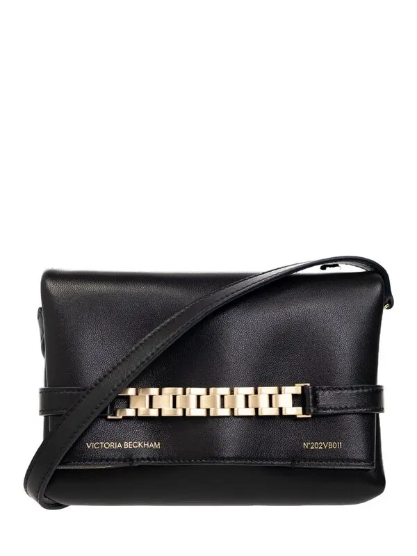 Victoria Beckham Logo-printed Foldover Top Crossbody Bag - Black
