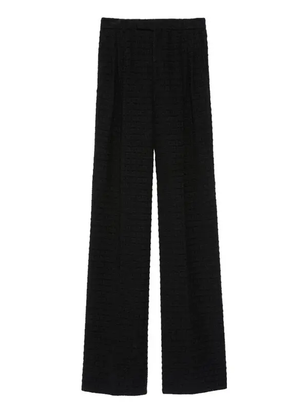 Gucci High-waisted Tweed Trousers - Black