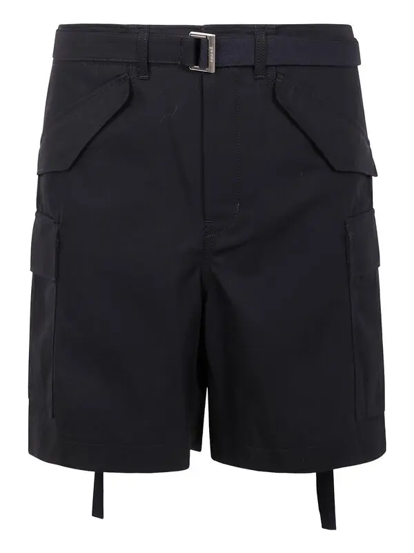Sacai Belted Cargo Shorts - Black