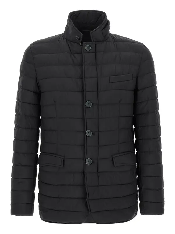 Herno Quilted Stand Collar Jacket - Blue