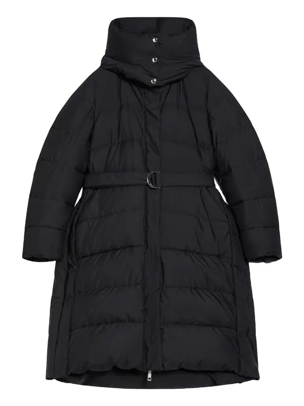 Sportmax Belted High Neck Quilted Jacket - Black