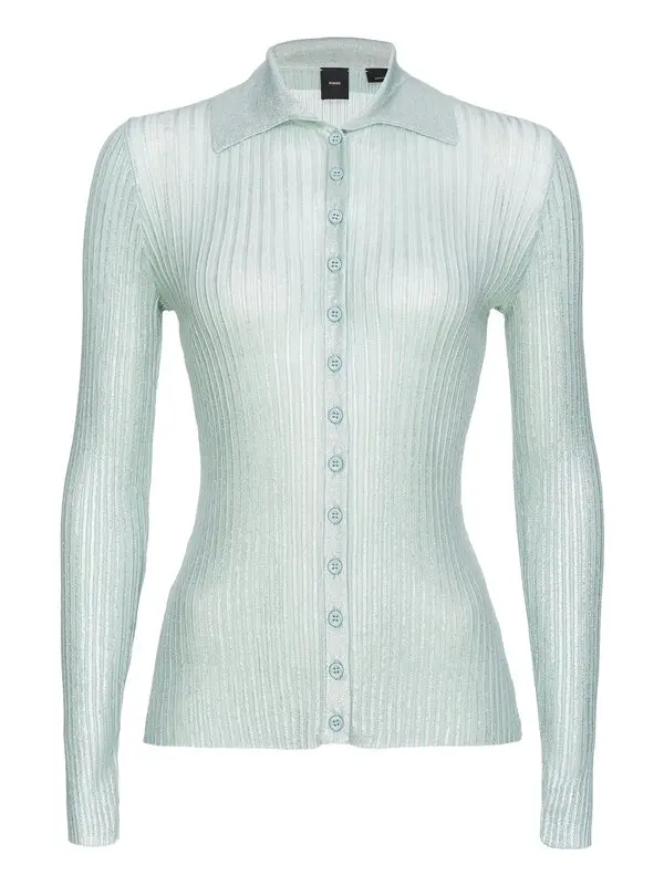 Pinko Rib-knit Sweater With Front Buttons - Green