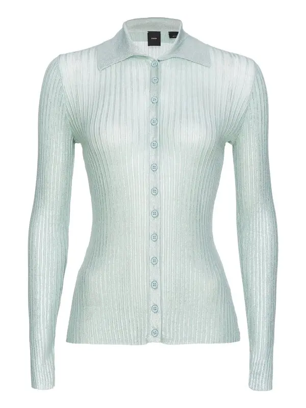 Pinko Rib-knit Sweater With Front Buttons - White