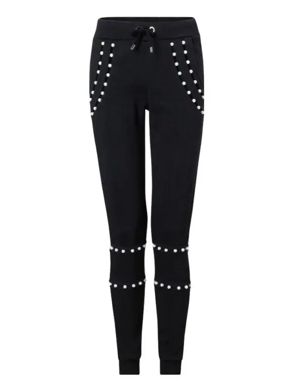Philipp Plein Embellished Logo Detail Track Pants - Black