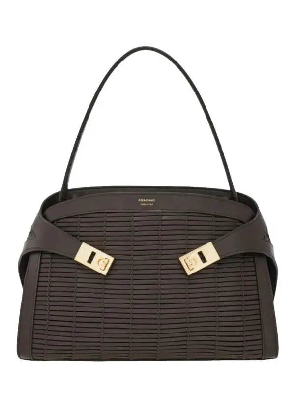 FERRAGAMO Hug Top Handle Handbag - Black
