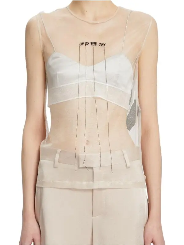 ANN DEMEULEMEESTER Sheer "up To The Sky" Top - No